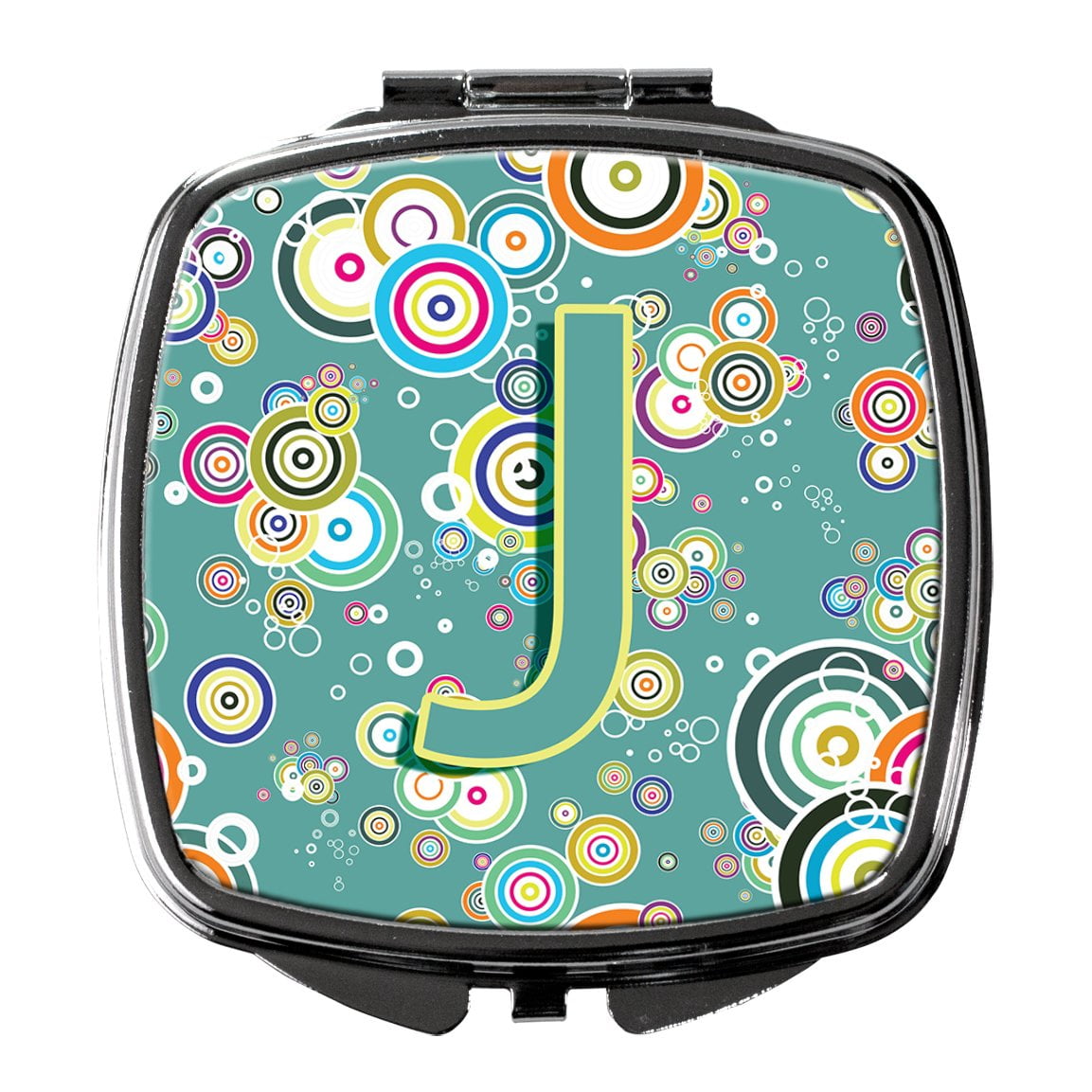 Letter J Circle Circle Teal Initial Alphabet Compact Mirror CJ2015-JSCM ...