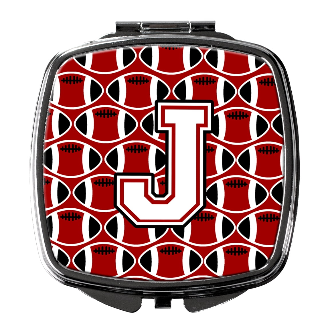 Letter J Football Cardinal and White Compact Mirror CJ1082-JSCM ...