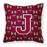 Letter J Football Garnet and Gold Fabric Decorative Pillow - Walmart.com