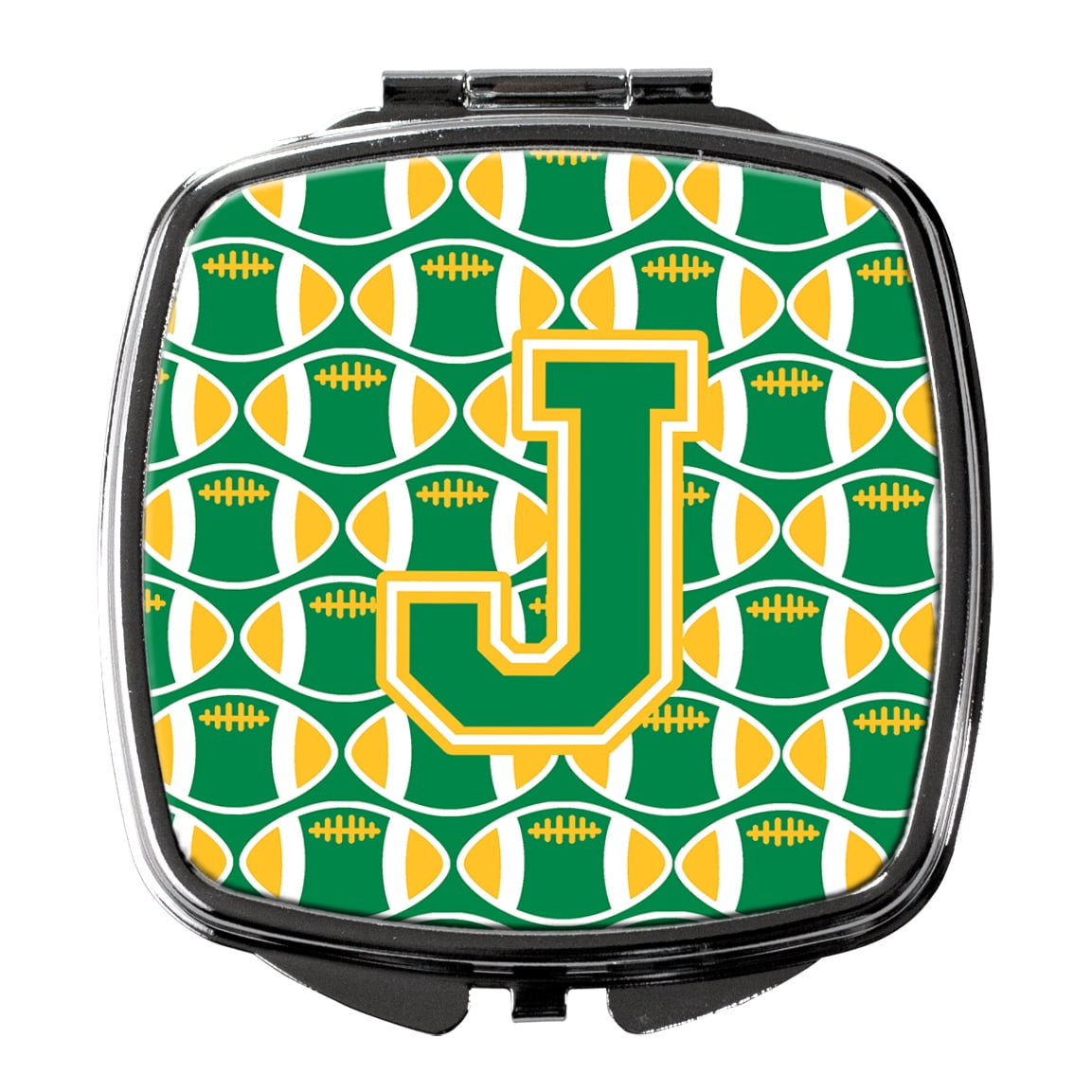 Letter J Football Green and Gold Compact Mirror CJ1069-JSCM - Walmart.com