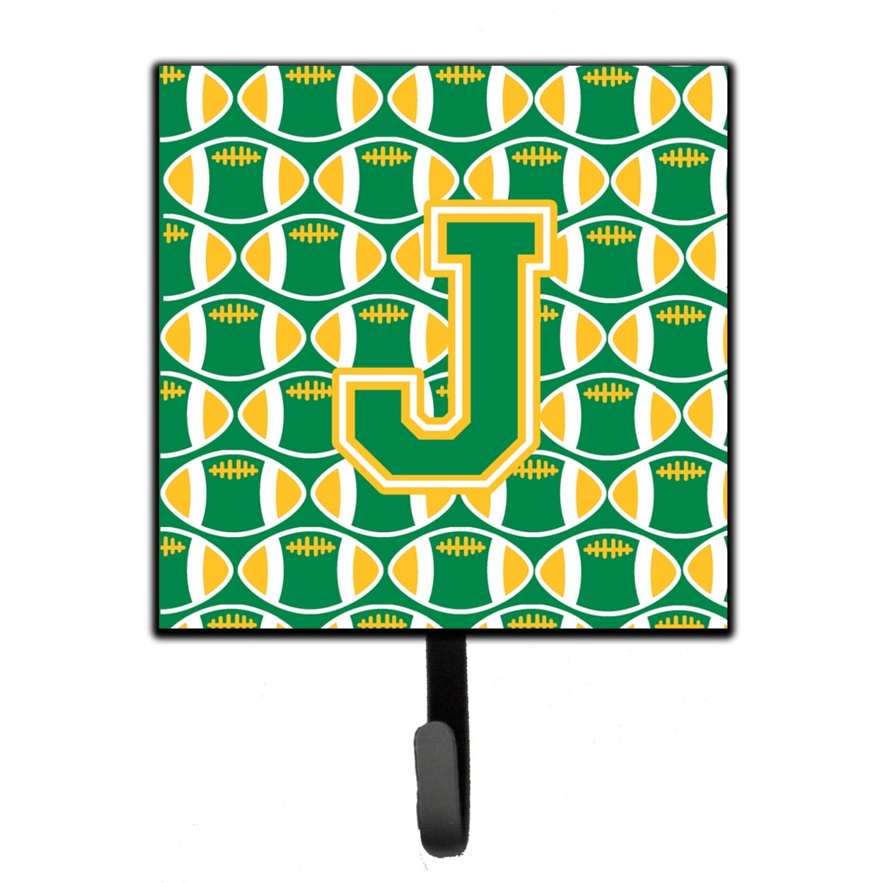 Letter J Football Green and Gold Leash or Key Holder - Walmart.com