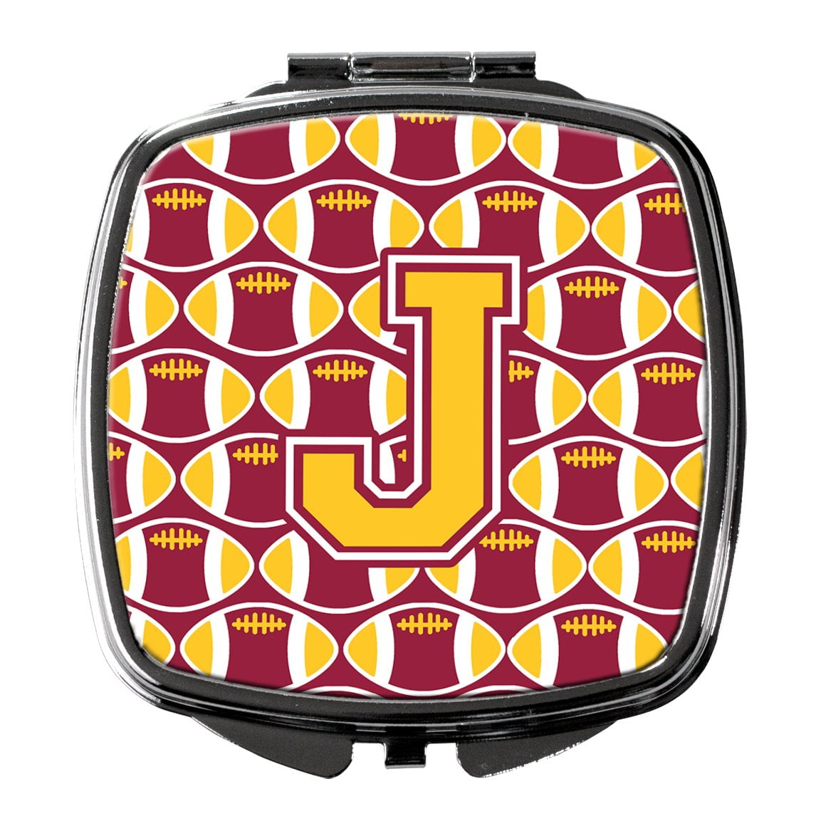Letter J Football Maroon and Gold Compact Mirror - Walmart.com
