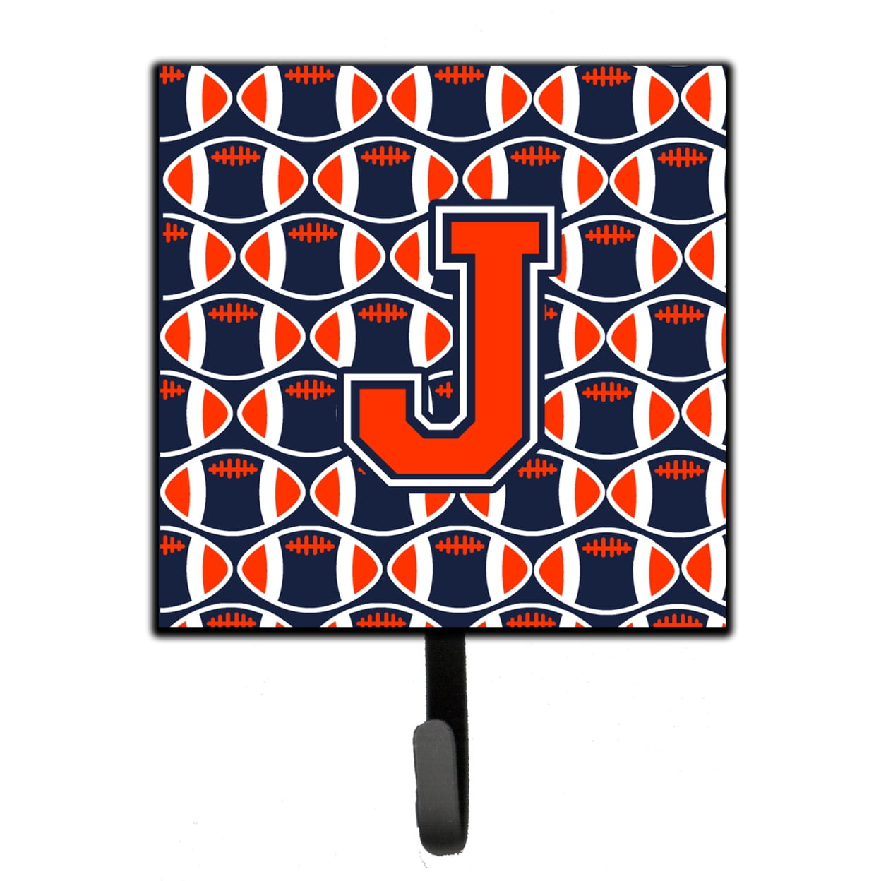 Letter J Football Orange Blue and white Leash or Key Holder - Walmart.com