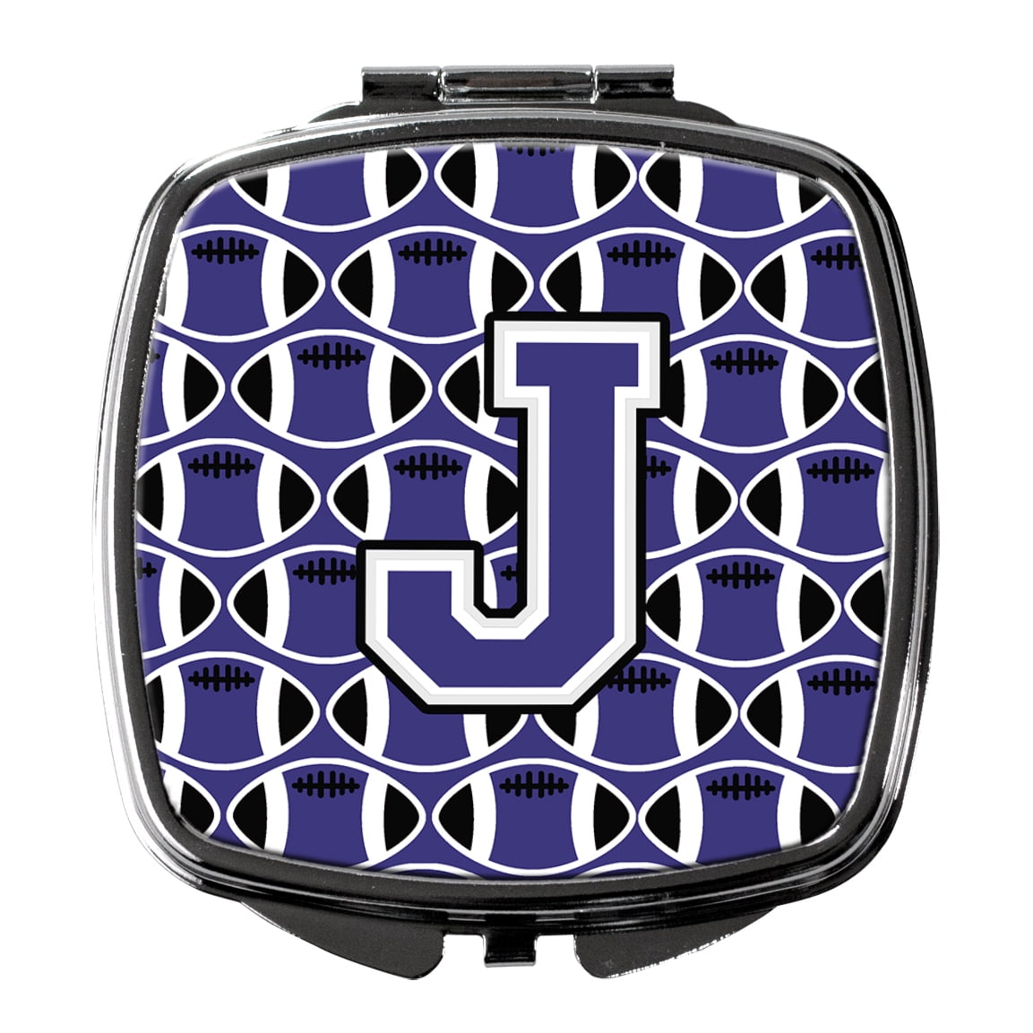 Letter J Football Purple and White Compact Mirror CJ1068-JSCM - Walmart.com