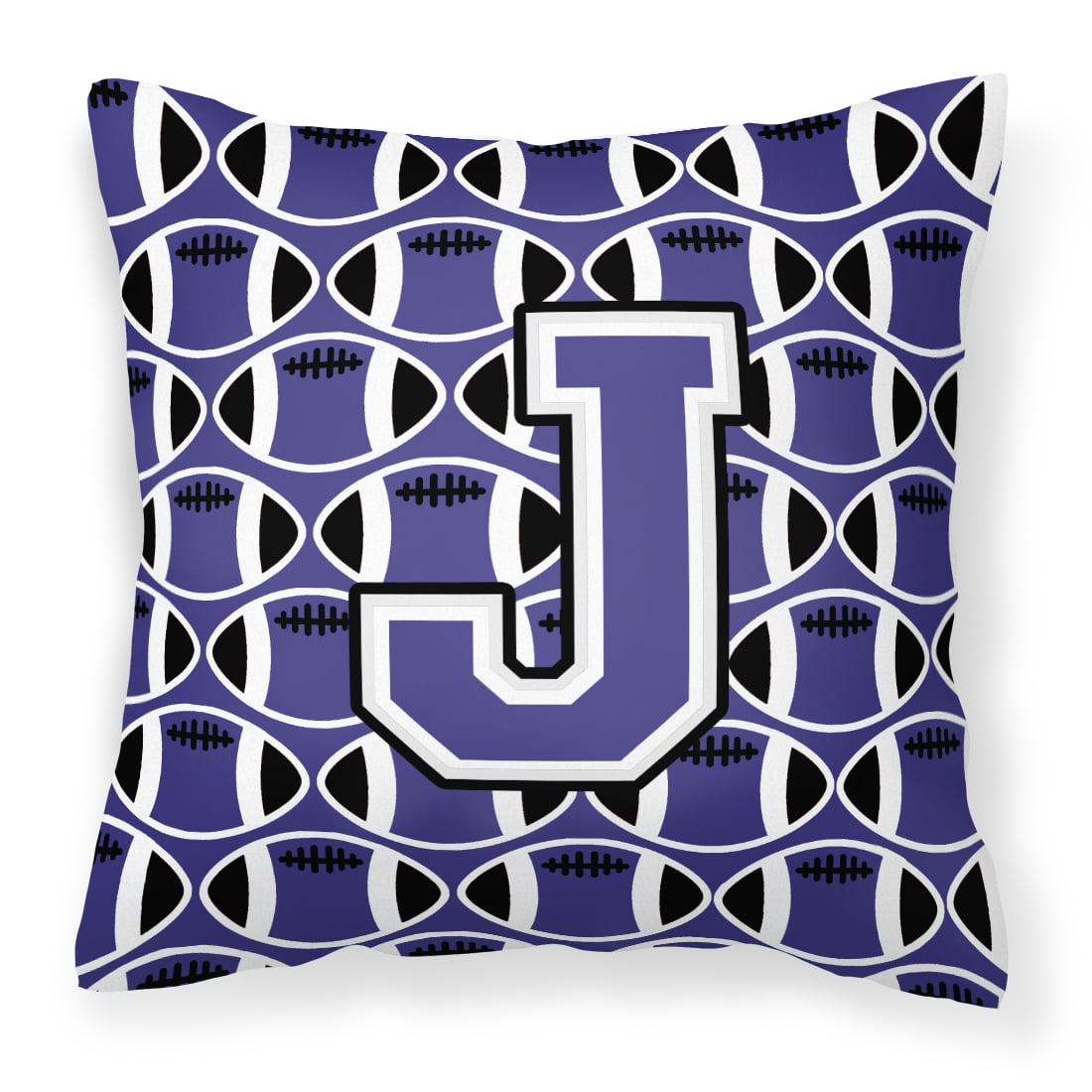 Letter J Football Purple and White Fabric Decorative Pillow - Walmart.com