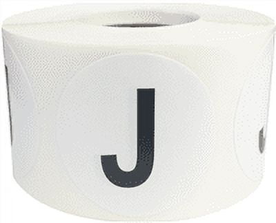 Letter J Inventory Labels 1.5 inch Round Circle Dots 500 Adhesive ...