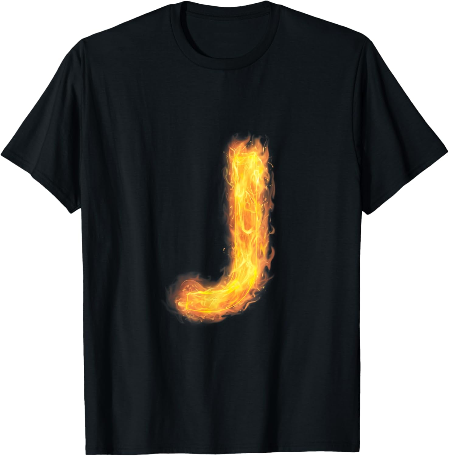 Letter J Sign Alphabet Last Name Consonants Fire Flame Gift T-Shirt ...