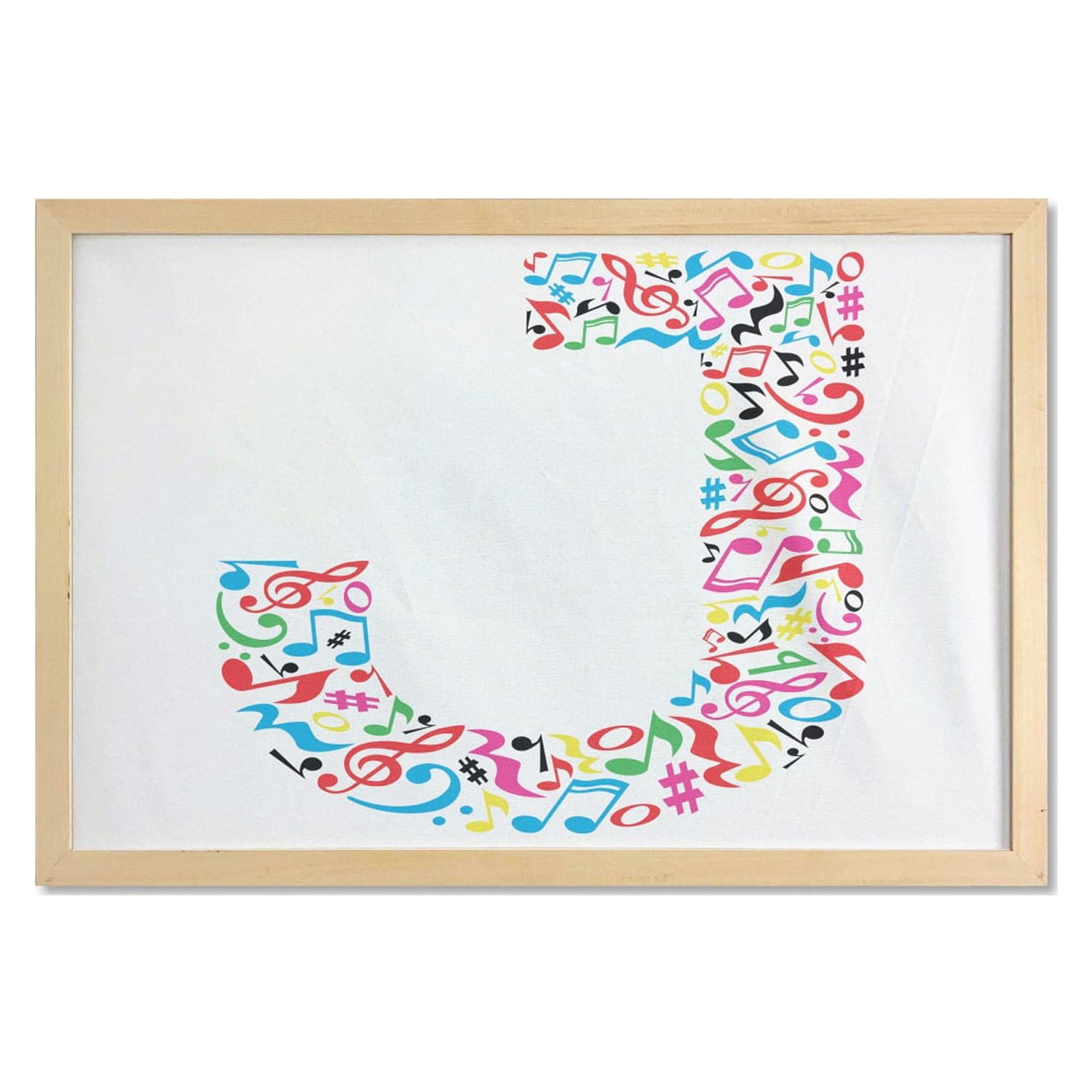 Letter J Wall Art with Frame, J Typography in Design Musical Notes ...