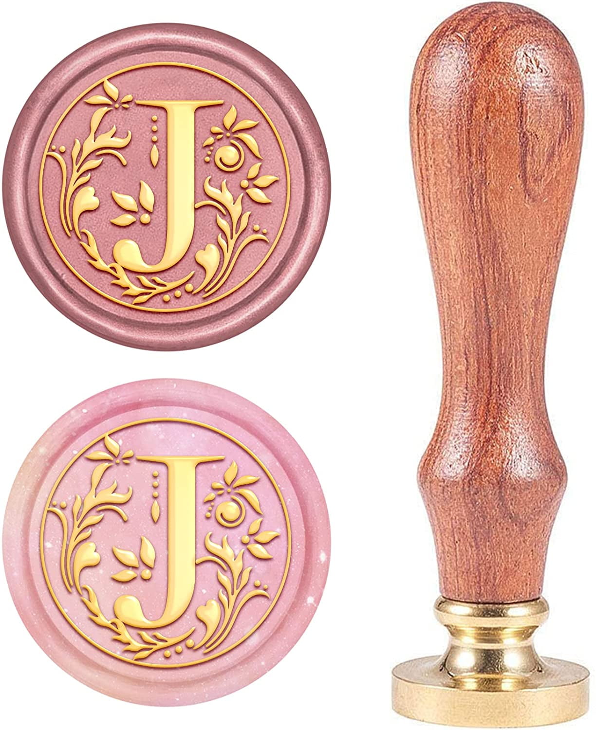 Letter J Wax Seal Stamp Vintage Alphabet Initial Sealing Wax Stamps Retro 25mm Removable Brass ...