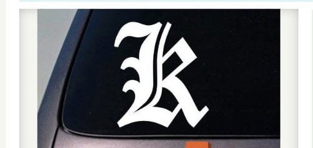 Letter K 6" Sticker Decal Old English Truck Car Window Teach Girl Craft ...