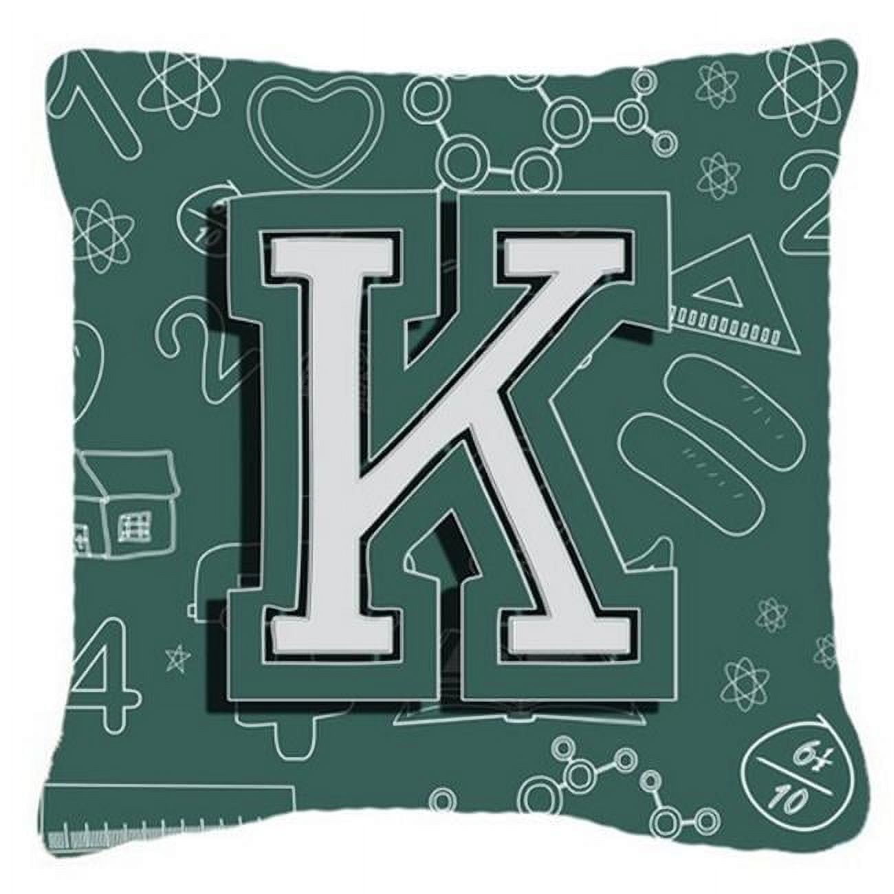 Letter K Back To School Initial Canvas Fabric Decorative Pillow ...