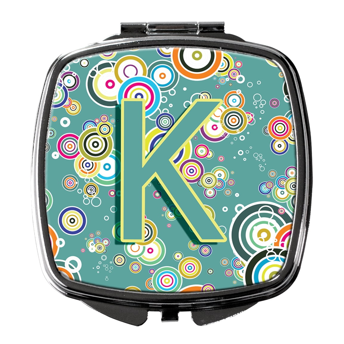 Letter K Circle Circle Teal Initial Alphabet Compact Mirror CJ2015-KSCM ...