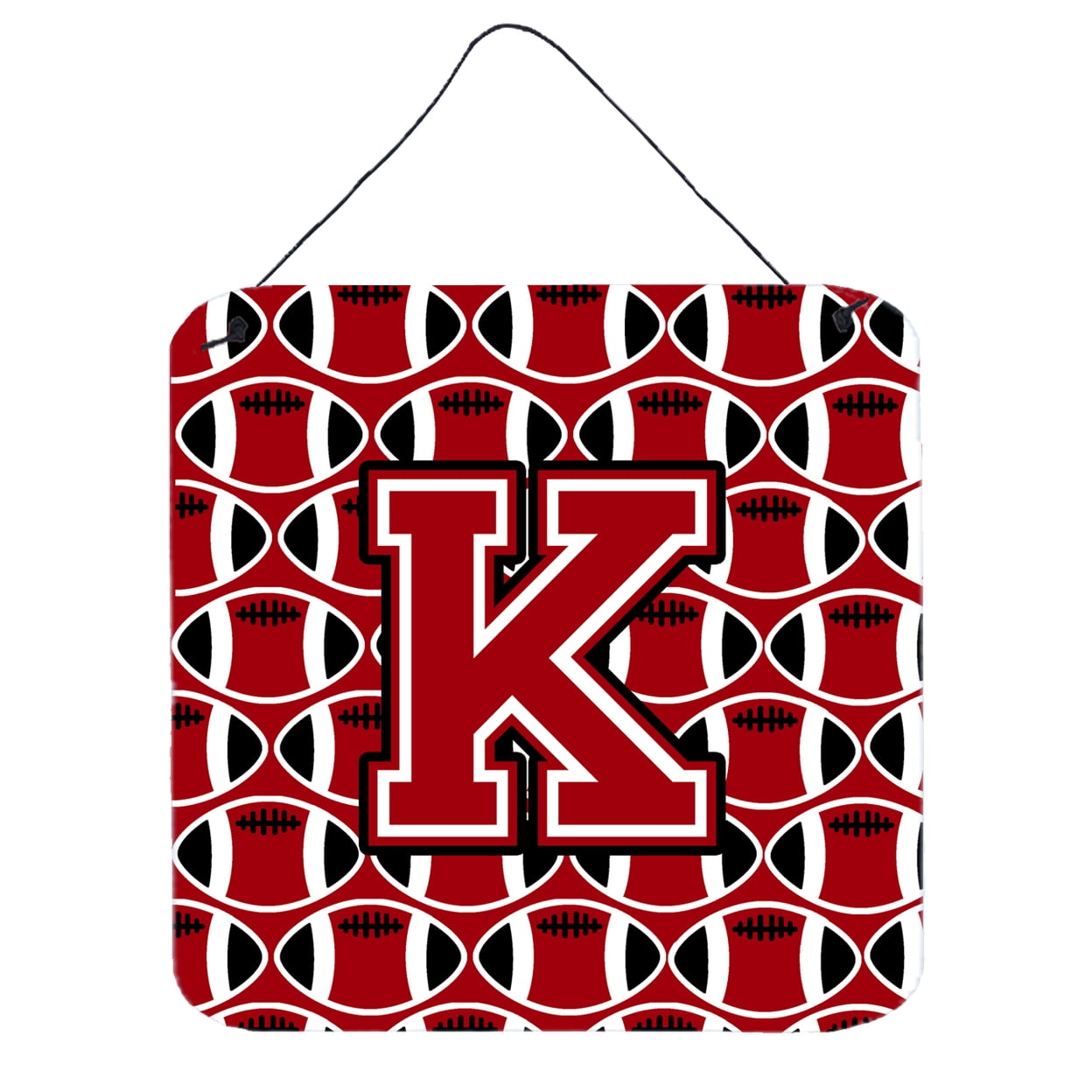 Letter K Football Red Black and White Wall or Door Hanging Prints ...
