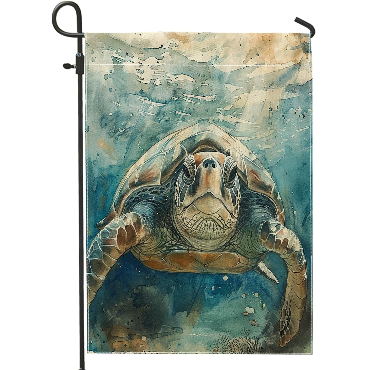 Sea Turtle Garden Flag Watercolor Underwater Ocean Animal Cool Seaworld ...