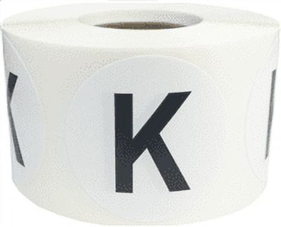 Letter K Inventory Labels 1.5 inch Round Circle Dots 500 Adhesive ...