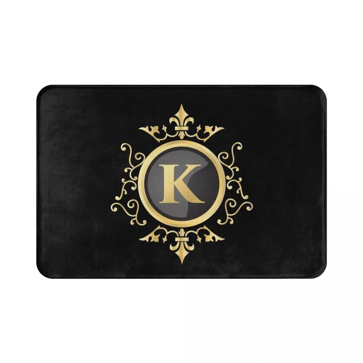 Letter K Monogram Luxury Gold Doormat Bathroom Welcome Mat Entrance ...