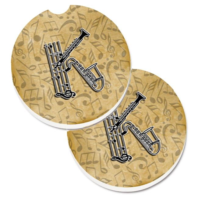 Letter K Musical Instrument Alphabet Set of 2 Cup Holder Car Coaster ...