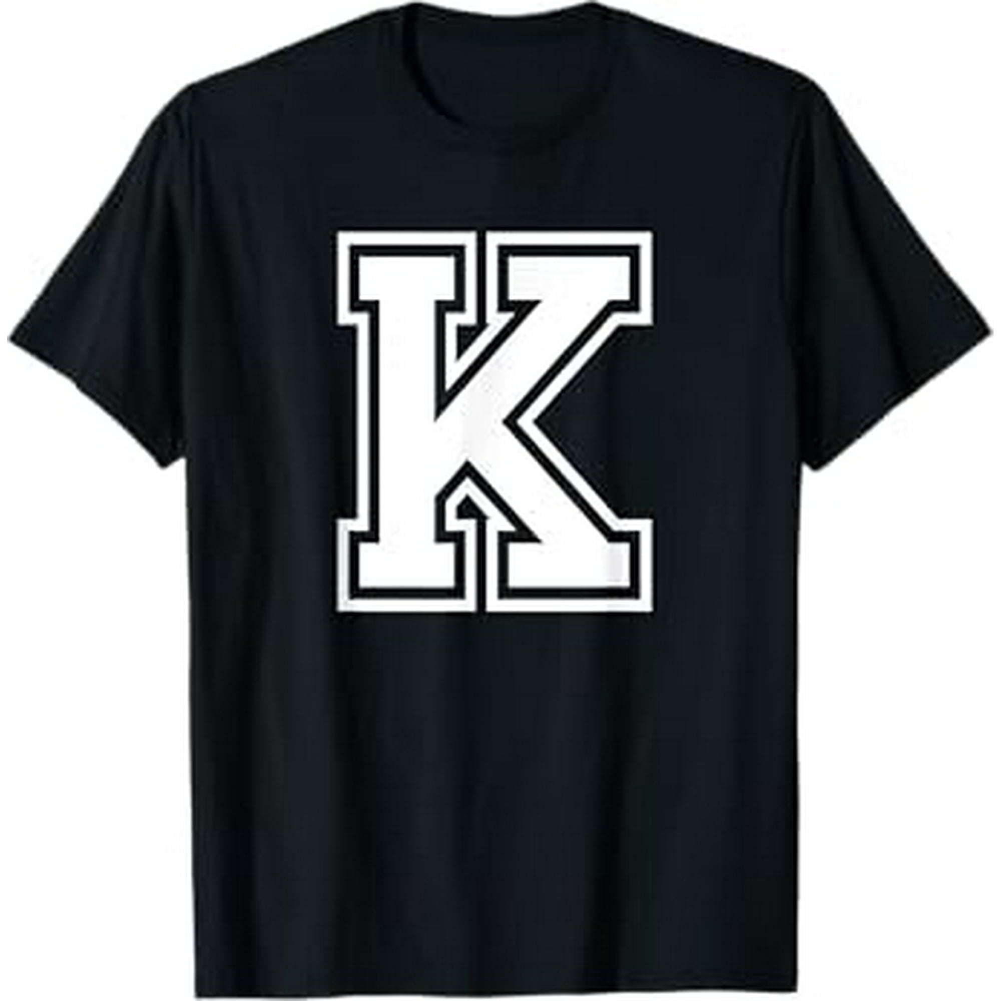Letter K Name Initial Varsity Alphabet Monogram T-Shirt - Walmart.com
