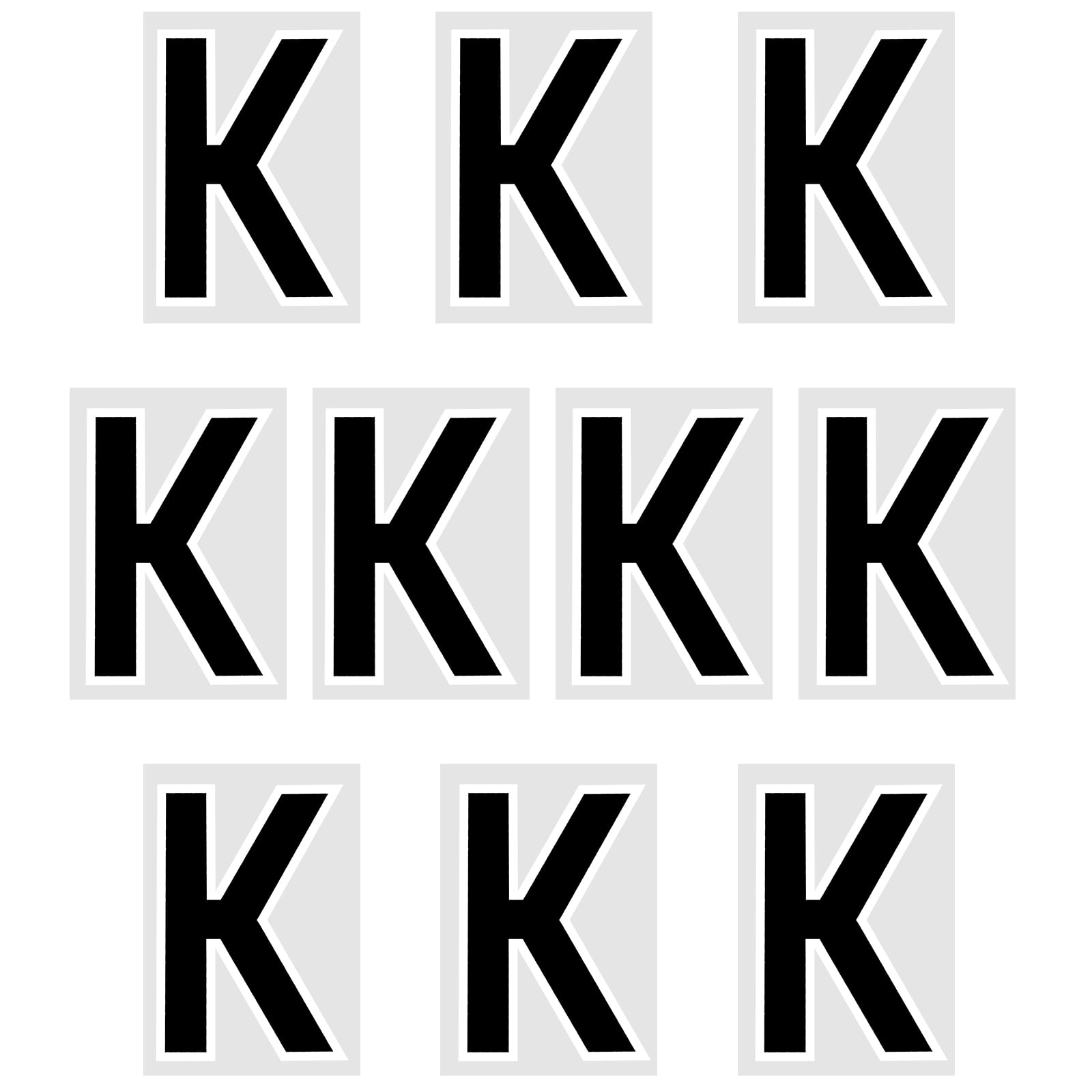 Letter K Patches Iron on Heat Transfer Letters 2 Inch Black Letter DIY ...