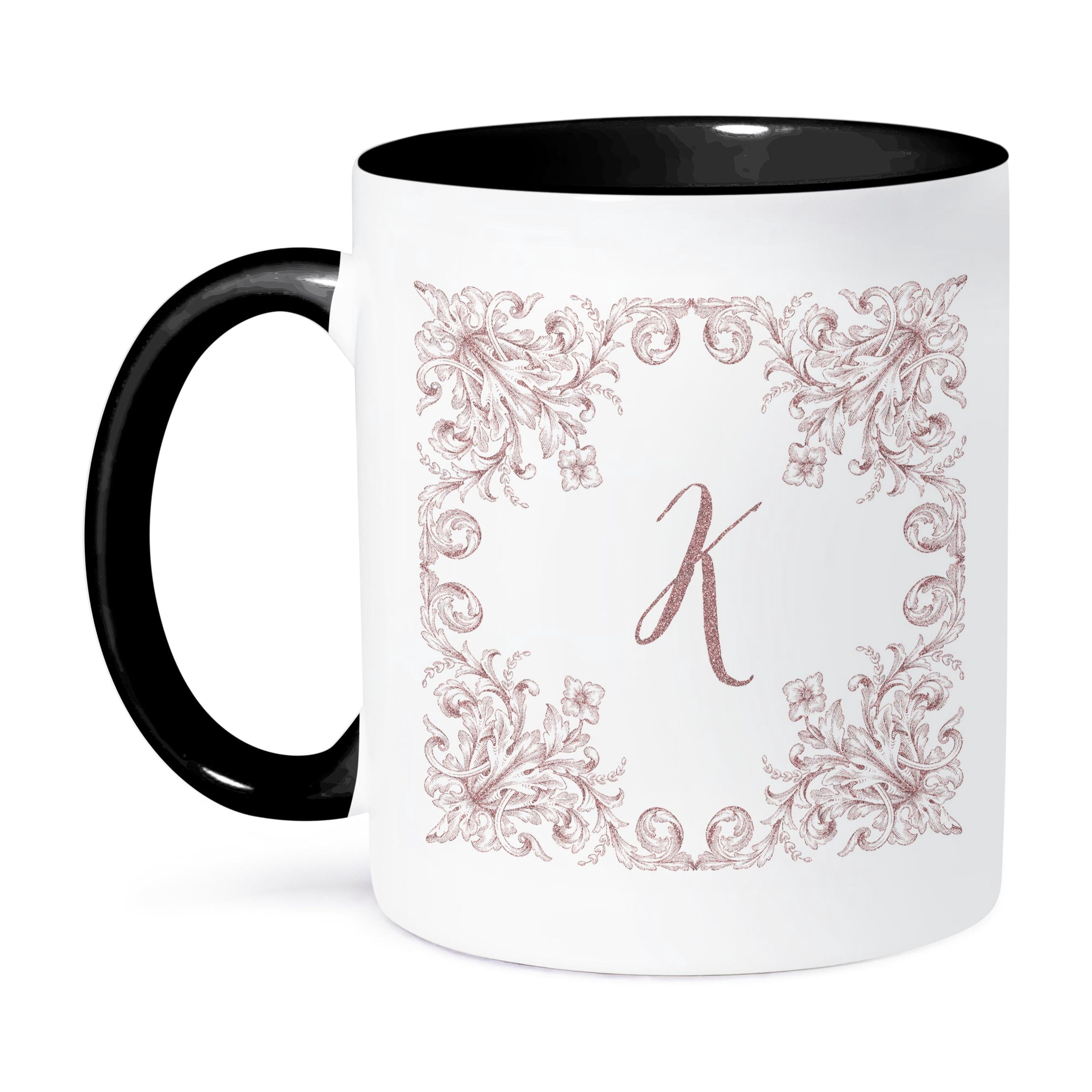 3dRose, Letter K Personal Luxury Vintage Glitter Monogram-Personalized ...