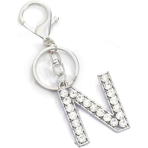 Letter Keychain for Women,Initial Letter Keychain with Rhinestone,A-Z ...