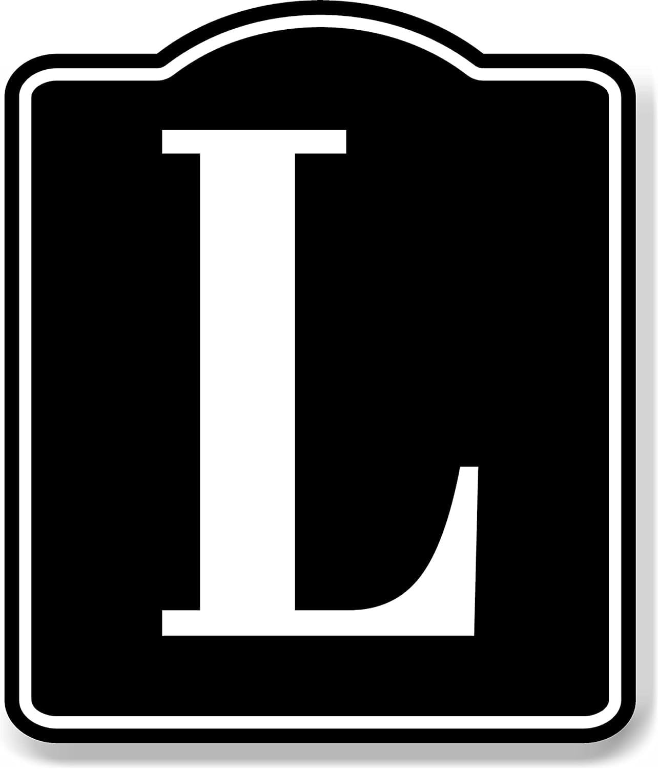 Letter L Bin Aisle Row Marker Label BLACK Aluminum Composite Sign, 8.5 ...