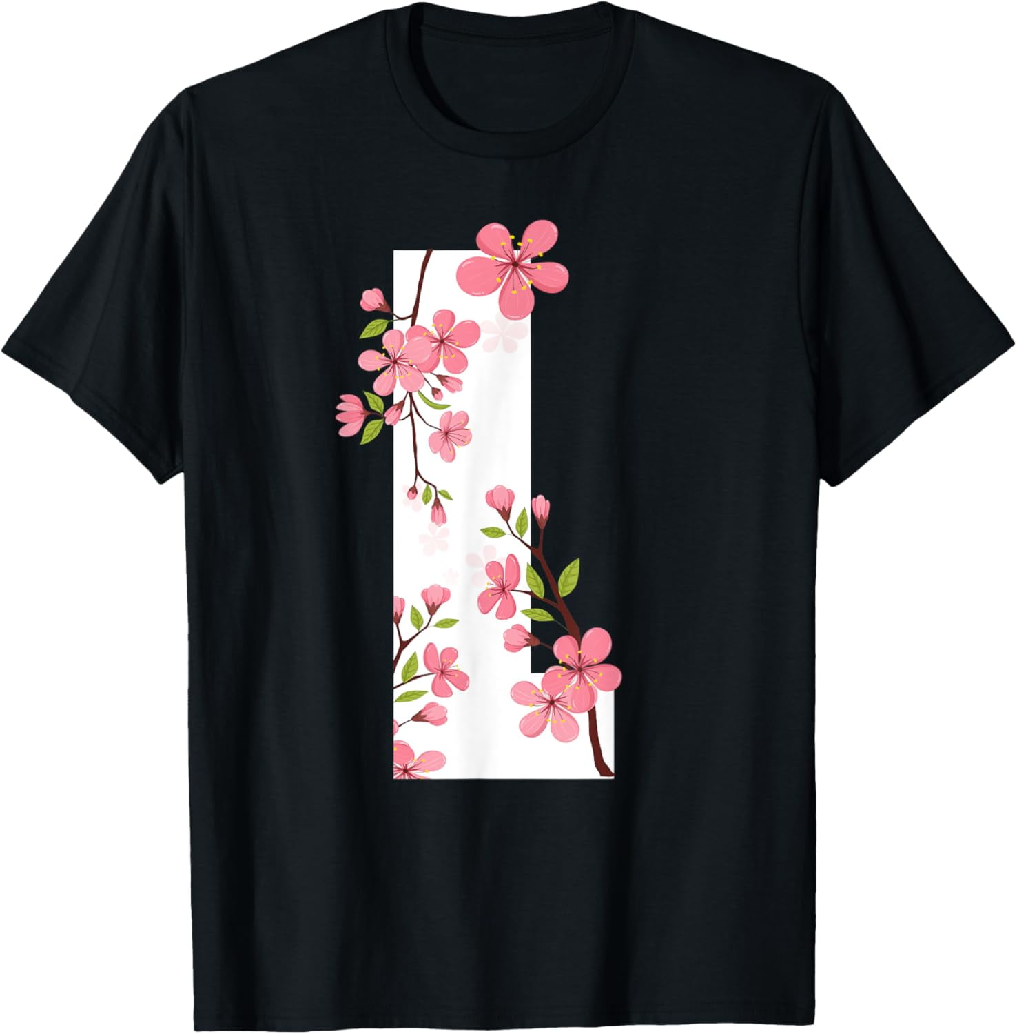 Letter L Cherry Blossom Flower with First Initial T-Shirt men and women ...