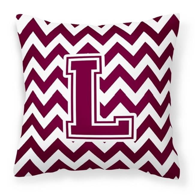 Letter L Chevron Maroon & White Fabric Decorative Pillow - Maroon ...