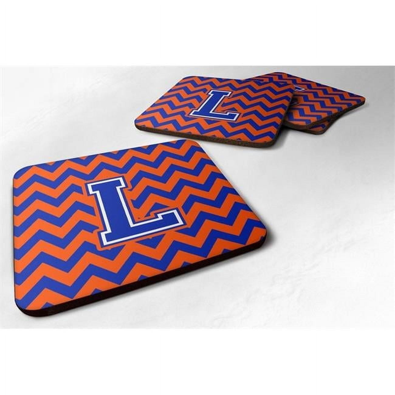 Letter L Chevron Orange & Blue Foam Coaster - 3.5 x 0.25 x 3.5 in ...