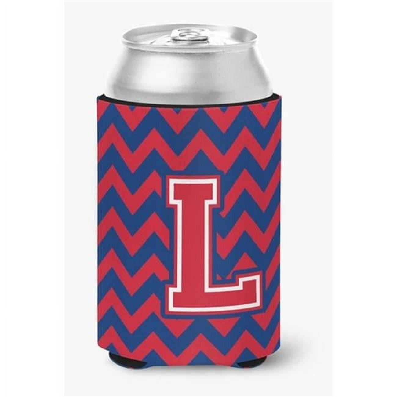 Letter L Chevron Yale Blue and Crimson Can or Bottle Hugger - Walmart.com
