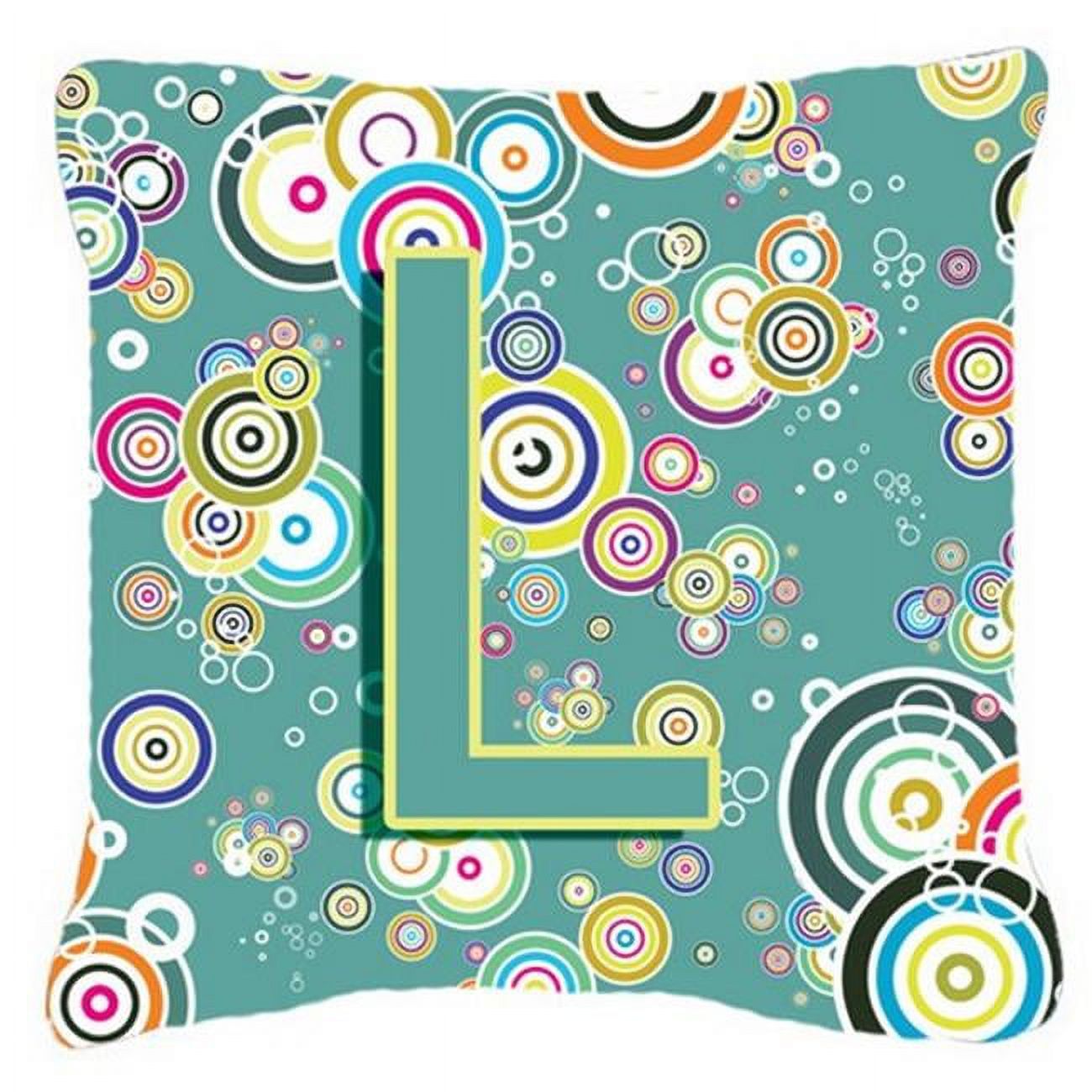 Letter L Circle Circle Teal Initial Alphabet Canvas Fabric Decorative ...