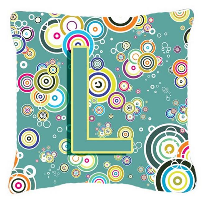 Letter L Circle Circle Teal Initial Alphabet Canvas Fabric Decorative ...