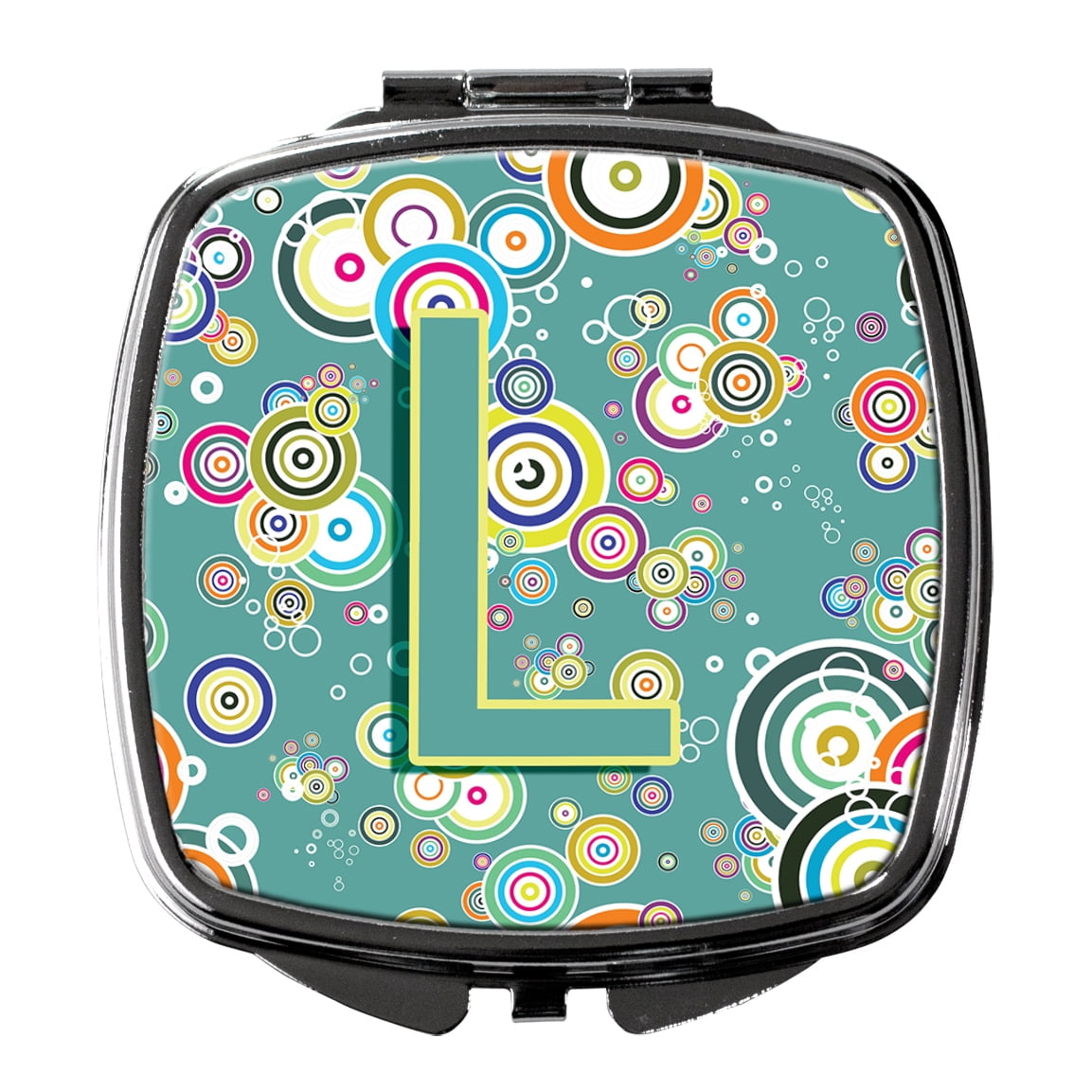 Letter L Circle Circle Teal Initial Alphabet Compact Mirror CJ2015-LSCM ...