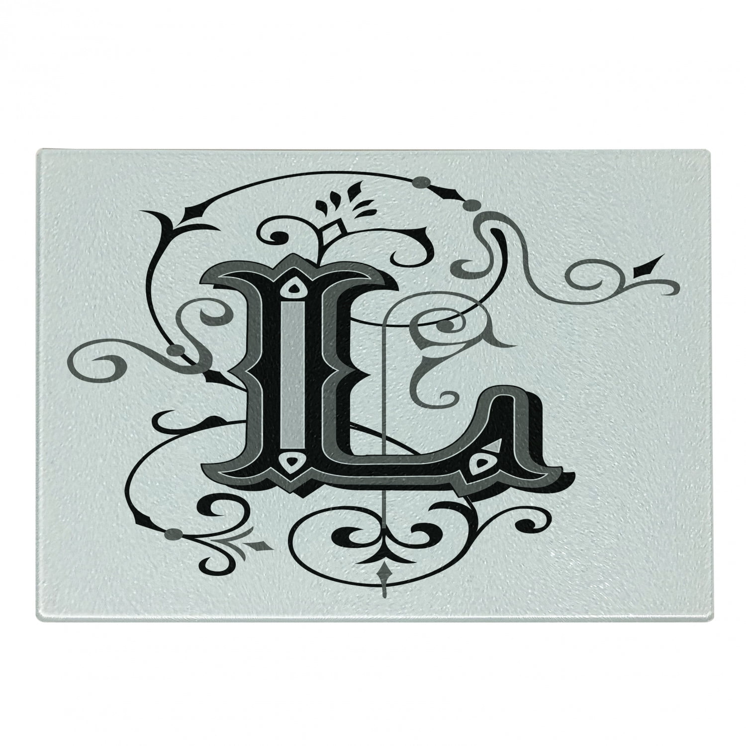 Letter L Cutting Board, Ornated Capital L Calligraphy Initials Alphabet ...