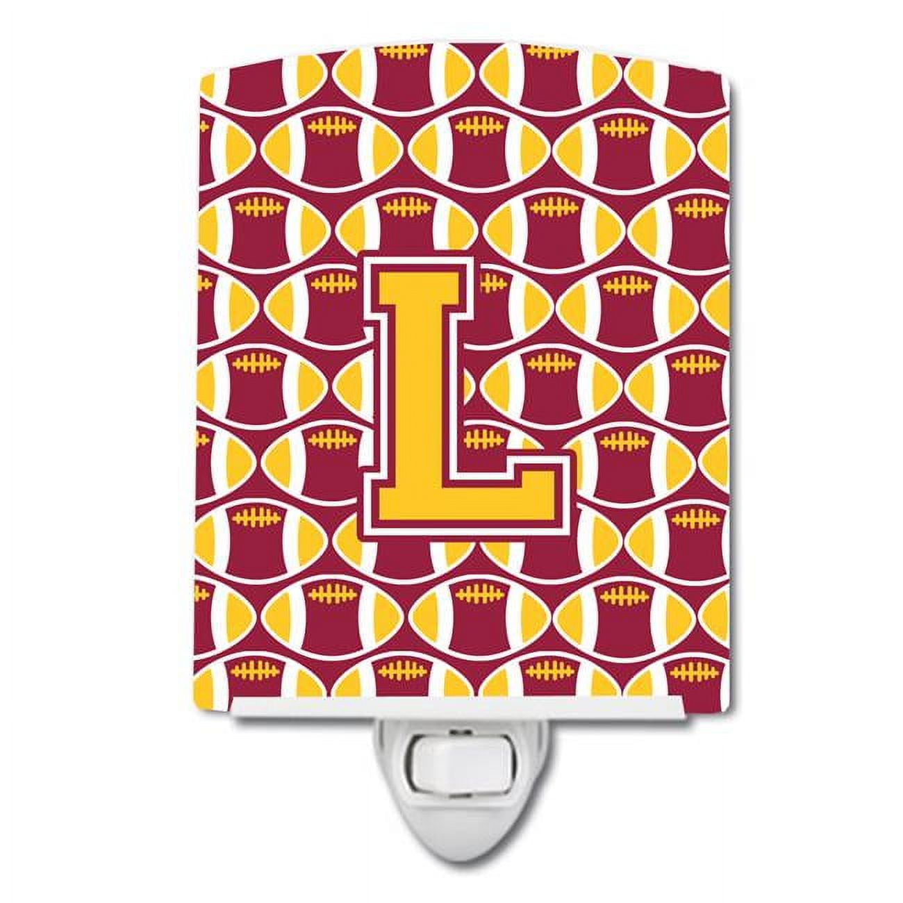 Letter L Football Maroon & Gold Ceramic Night Light - Walmart.com