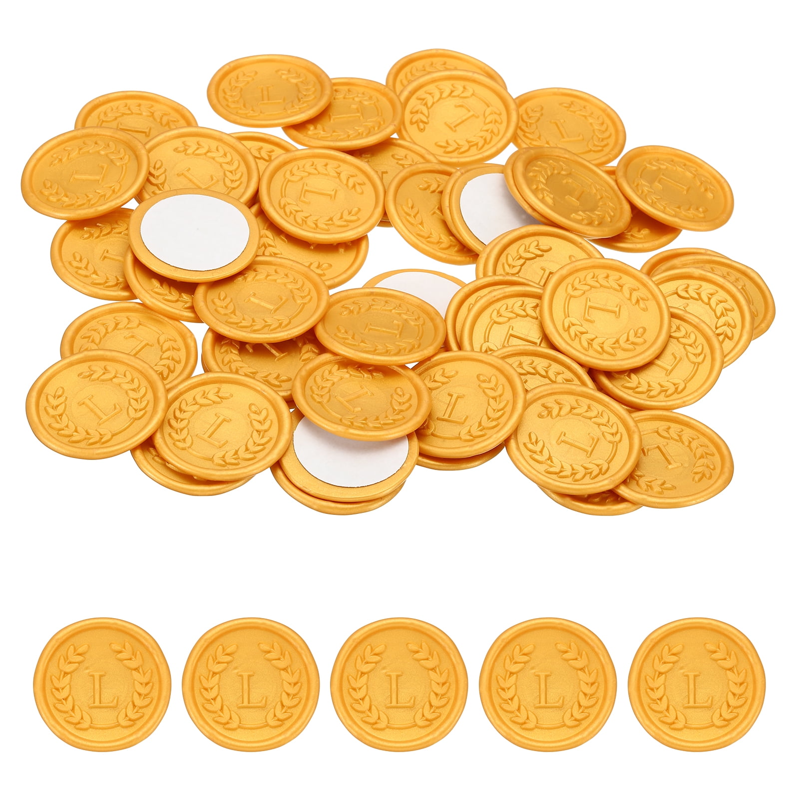 Letter L Gold Wax Seal Stickers, 50 Pack Envelope Seal Stickers ...