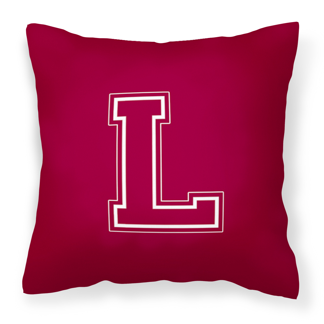 Letter L Initial Monogram - Maroon and White Fabric Decorative Pillow ...