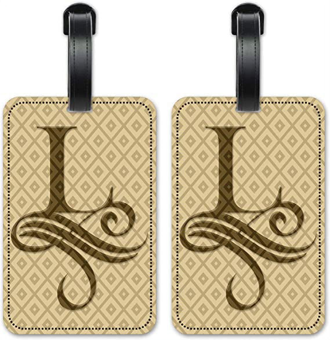 Letter "L" Monogram - Luggage ID Tags / Suitcase Identification Cards ...
