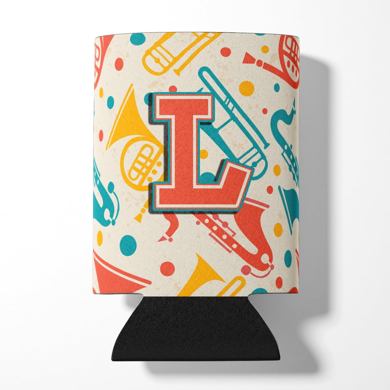 Letter L Retro Teal Orange Musical Instruments Initial Can or Bottle ...