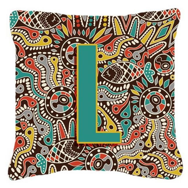 Letter L Retro Tribal Alphabet Initial Canvas Fabric Decorative Pillow ...
