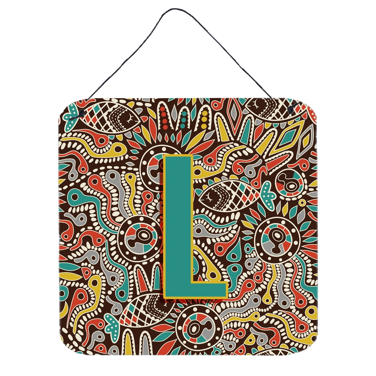 Letter L Retro Tribal Alphabet Initial Wall or Door Hanging Prints ...