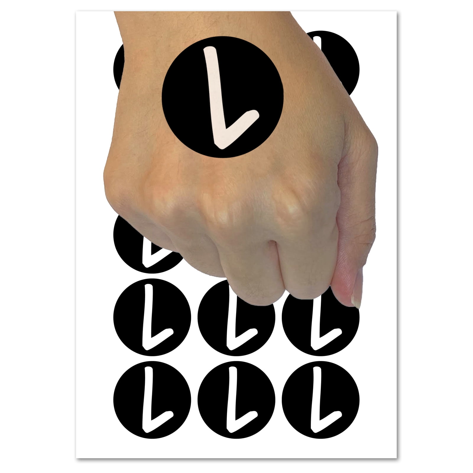 Letter L Uppercase Felt Marker Font Water Resistant Temporary Tattoo ...