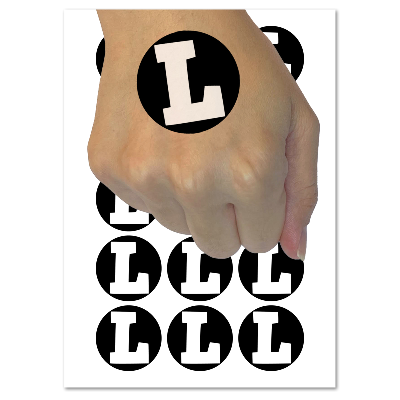 Letter L Uppercase Fun Bold Font Water Resistant Temporary Tattoo Set ...