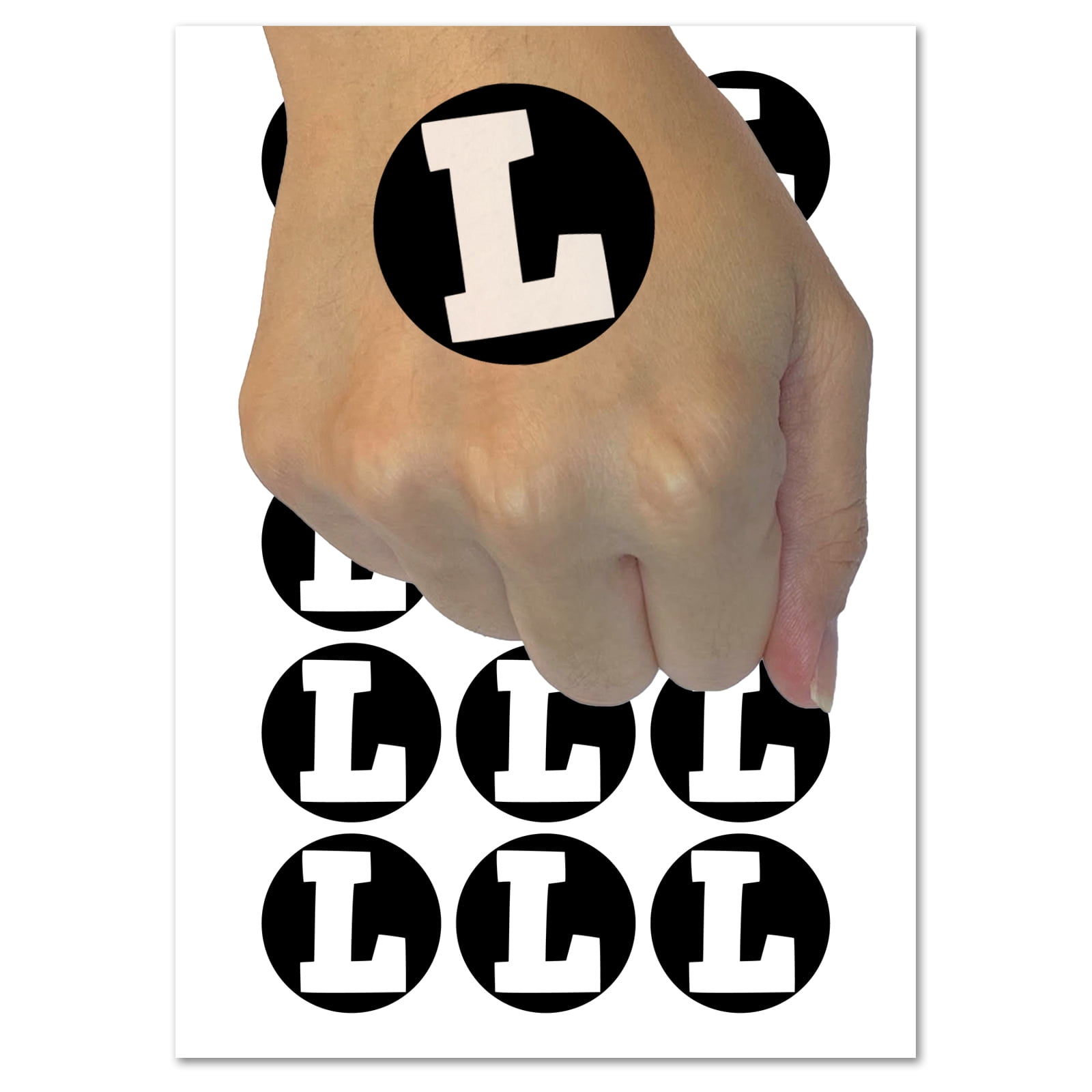 Letter L Uppercase Fun Bold Font Water Resistant Temporary Tattoo Set ...