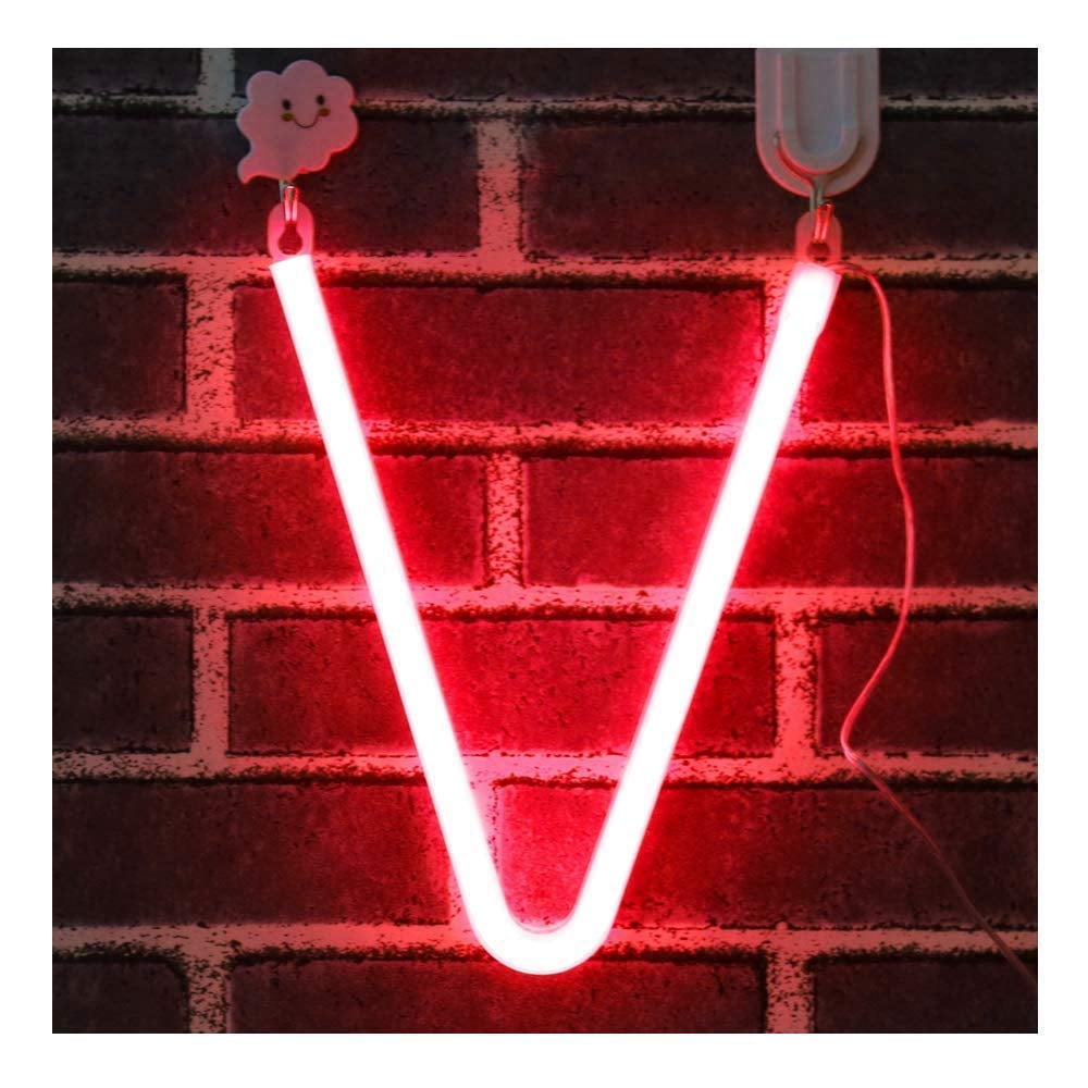 Letter Led Light-Red LED Alphabet Light- Battery & USB Powered Hanging ...