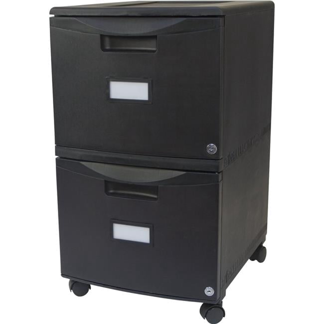 Letter & Legal Plastic 2-Drawer Mobile File Cabinet, Black - Walmart.com