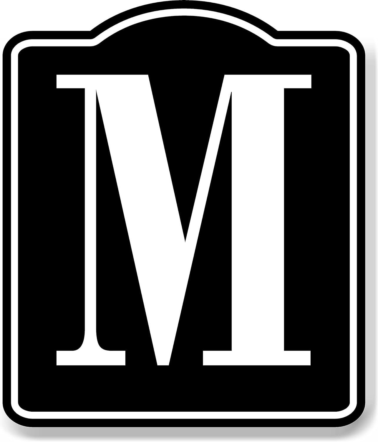 Letter M Bin Aisle Row Marker Label BLACK Aluminum Composite Sign, 8.5 ...