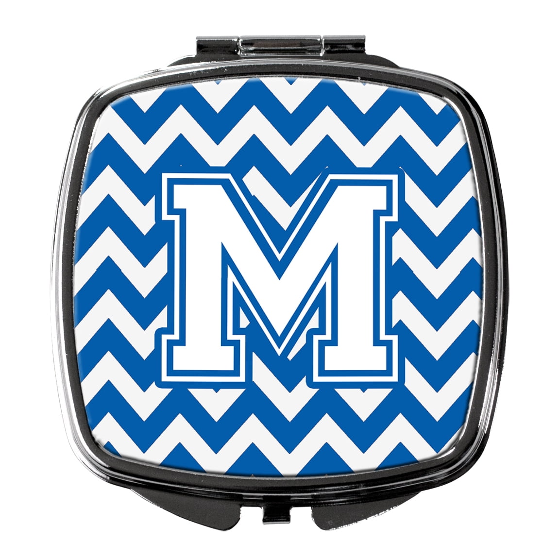 Letter M Chevron Blue and White Compact Mirror CJ1045-MSCM - Walmart.com