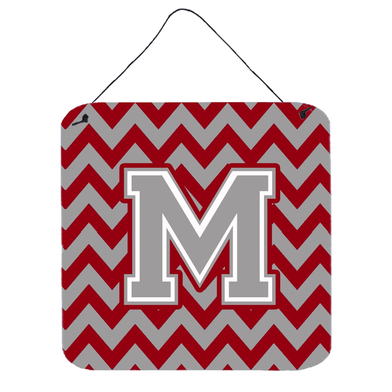 Letter M Chevron Crimson and Grey Wall or Door Hanging Prints - Walmart.com