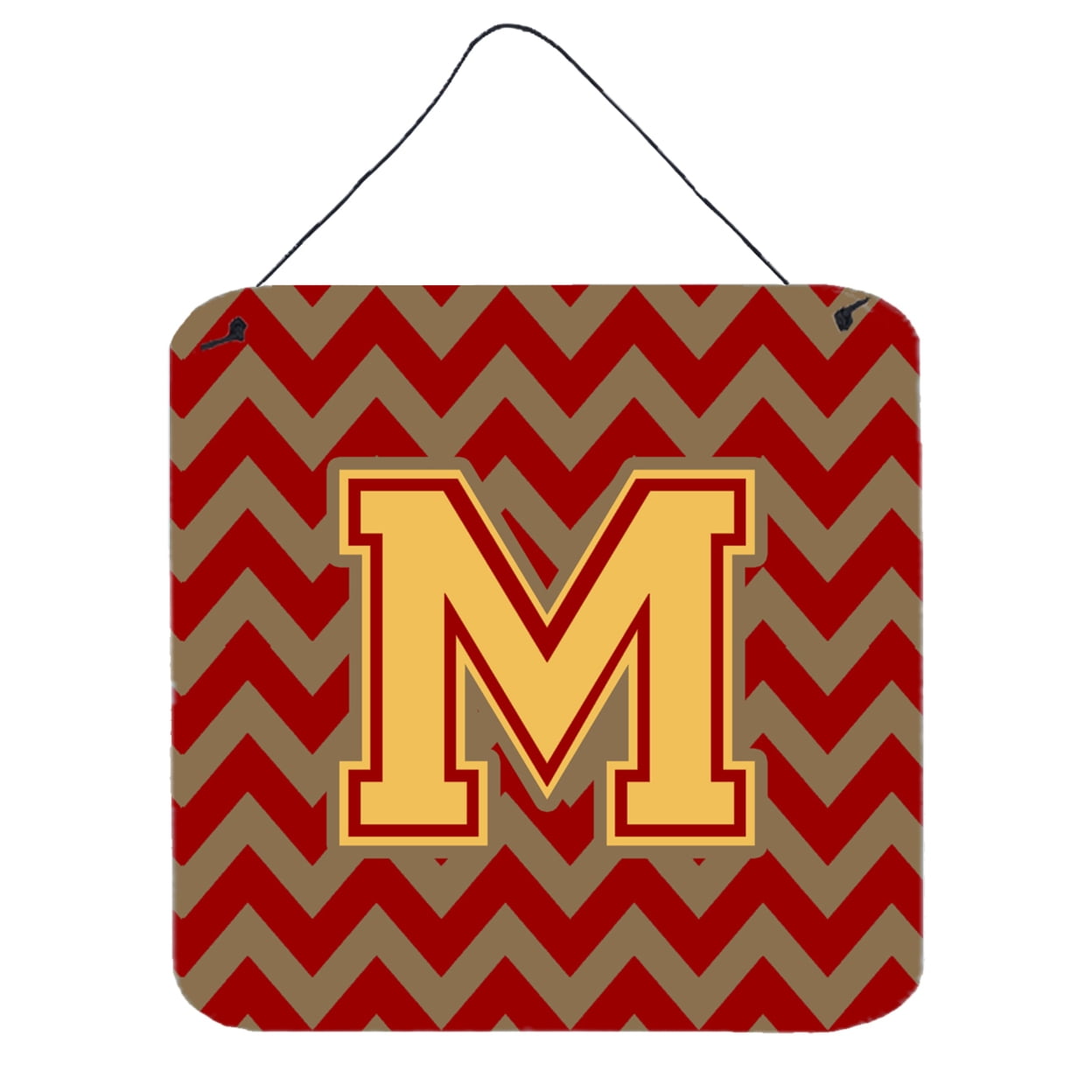 Letter M Chevron Garnet and Gold Wall or Door Hanging Prints - Walmart.com